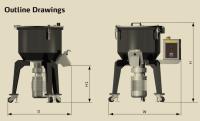 China 25kg 1.1kw Vertical Plastic Mixer , 125kg/H Vertical Mixer Machine for sale