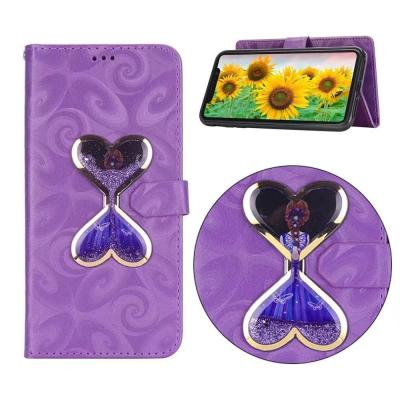 China Iphone, Samsung flowing heart wallet leather case, Iphone Xs Max wallet leather case,Samsung wallet leather case for sale