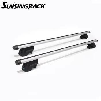 China Sunsing 8018+B6 Aluminum Car Roof Cross Bars Universal Fit Flush Rails 80mm Wingbar Black for sale