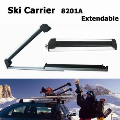China Aluminum Roof Mounted Ski Carrier Extendable Universal Mount for 6 Pairs Skis or 4 Snowboards for sale