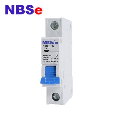 China NBSe NBX1 Series 6kA, 1P 20A Miniature Circuit Breaker for sale