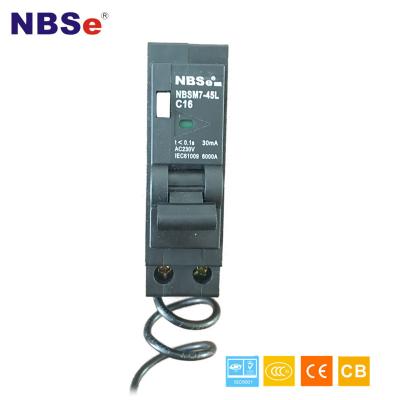 China NBSM7-45L C16 Residual Current Circuit Device , Residual Current Switch MEM RCBO for sale