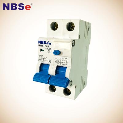 China NBSe 2 Pole Residual Current Circuit Breaker NBSL1-100 Series Small Volume for sale