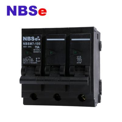 China NBSM7-100 3P 75A Plug Fuse Circuit Breaker ,Type D Circuit Breaker for sale
