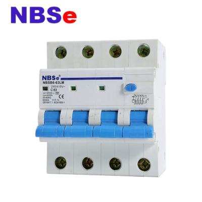 China NBSB6-63LM 4P Three Phase Rcbo, 30ma Rcd Protection for sale