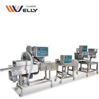 China Wholesale Price Chicken Fingers Starching Machine Chicken Nugget Form Machine Halal Burger Patty Production Line for sale