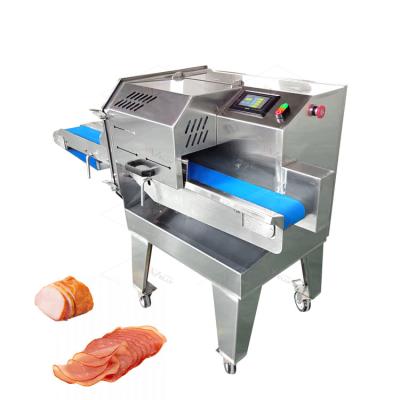 China Commercial Industrial Automatic Electric Cooking Boiled Food Beef Slicing Machine Blade Ham Meat Slicer Conveyor for sale