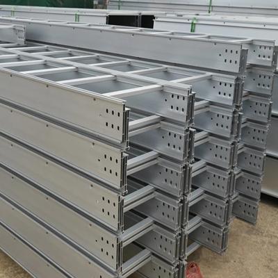 China Ventilated Ladder Cable Trays In Silver Customizable  100mm - 1000mm Width for sale