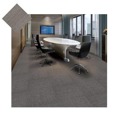 China Abstract Pattern Gray Loop Pile Commercial Carpet Tiles 50x50 Polypropylene Bitumen for sale