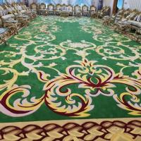 China Hotel Lobby Hall Handmade Acrylic Wool Silk Viscose Living Room Carpet with Carving for sale