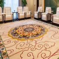 China Hotel Lobby Hall Handmade Acrylic Wool Silk Viscose Living Room Carpet with Carving for sale