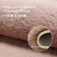 China Abstract Pattern Pink Faux Fur Rabbit Rug Soft Long Pile Shaggy Carpet for Living Room for sale