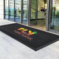 China Rectangle Rug Customized Anti Slip Outdoor Nylon Print Logo Door Mat for Star Hotel Entry for sale
