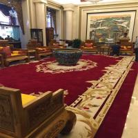 China Rectangle Floral Pattern Rug 100% Wool Acrylic Tufted Cut Pile 10mm Thickness for Bathroom Prayer for sale
