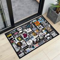 China Abstract Pattern Silverstone High Density Washable Nylon Printed Doormat Entrance Mat for sale