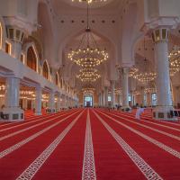 China OEM ODM Yes 100% PP Custom Printing Mosque Carpet for Prayer Room 550g/sqm for sale