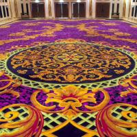 China Abstract Pattern Axminster Casino Purple Gold Carpet Made of 80% Wool and 20% Nylon for sale