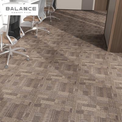China Glass Fiber Reinforce PVC Backing Modular Carpet Tiles for Office Room and Commercial for sale