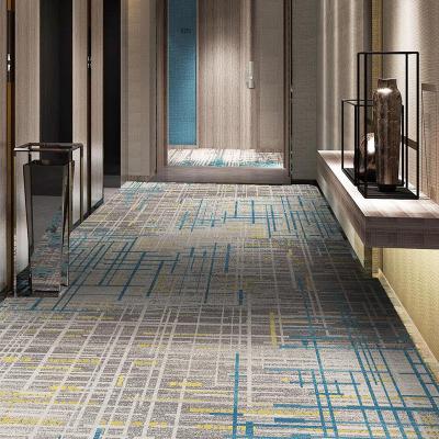 China Hotel Room Carpet 100% Nylon Printed Anti-Slip Loop Pile Woven Technique for Hallway for sale
