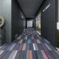 China Medium Pile Modern Abstract Pattern PVC Carpet Tiles for Office Living Room Hallway for sale