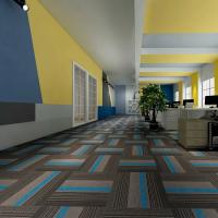 China Medium Pile Modern Abstract Pattern PVC Carpet Tiles for Office Living Room Hallway for sale