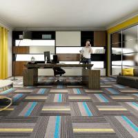 China Medium Pile Modern Abstract Pattern PVC Carpet Tiles for Office Living Room Hallway for sale