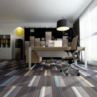 China Medium Pile Modern Abstract Pattern PVC Carpet Tiles for Office Living Room Hallway for sale