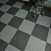 China Office and Bedroom Removable PP PVC Solid Color Carpet Tiles with Cushioned Backing for sale