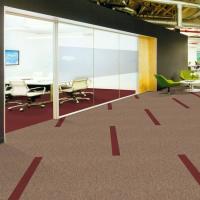 China Office and Bedroom Removable PP PVC Solid Color Carpet Tiles with Cushioned Backing for sale