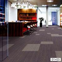China Commercial Room High Traffic Pp Carpet 50*50 Jacquard Office Floor Bitumen Backing Carpet Tiles Library for sale