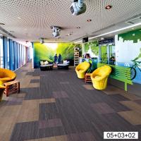China Commercial Room High Traffic Pp Carpet 50*50 Jacquard Office Floor Bitumen Backing Carpet Tiles Library for sale