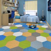 China Low-Maintenance Solid Hexagon Shape Kids Room Carpet Tile Made of 100% Nylon for sale
