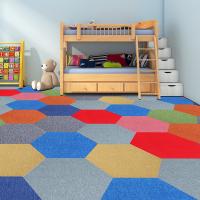 China Low-Maintenance Solid Hexagon Shape Kids Room Carpet Tile Made of 100% Nylon for sale
