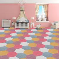China Low-Maintenance Solid Hexagon Shape Kids Room Carpet Tile Made of 100% Nylon for sale