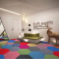 China Low-Maintenance Solid Hexagon Shape Kids Room Carpet Tile Made of 100% Nylon for sale