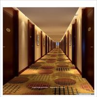 China Hotel Bathroom Nylon Printed Carpet Roll with Cut Pile and Square Hallway Pattern for sale