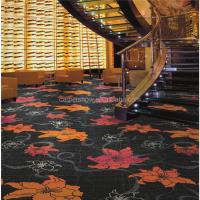 China Hotel Bathroom Nylon Printed Carpet Roll with Cut Pile and Square Hallway Pattern for sale