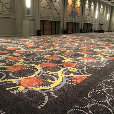 China Stock Design Non-Slip Floral Printed Nylon Carpet For Hotel Room Cut Pile Construction for sale