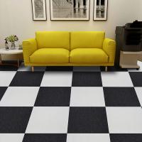 China Abstract Beijing Silverstone Acoustic Black White Carpet Tiles Woven Cut Pile Square Carpet Bedroom Outdoor Door Golf Prayer PP Material for sale
