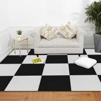 China Abstract Beijing Silverstone Acoustic Black White Carpet Tiles Woven Cut Pile Square Carpet Bedroom Outdoor Door Golf Prayer PP Material for sale