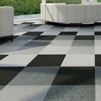 China Abstract Beijing Silverstone Acoustic Black White Carpet Tiles Woven Cut Pile Square Carpet Bedroom Outdoor Door Golf Prayer PP Material for sale