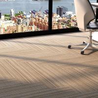 China Custom Puzzle Fireproof Plain Striped Jacquard Design Cushioned PP Material Carpet Tile for sale