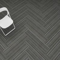 China Custom Puzzle Fireproof Plain Striped Jacquard Design Cushioned PP Material Carpet Tile for sale