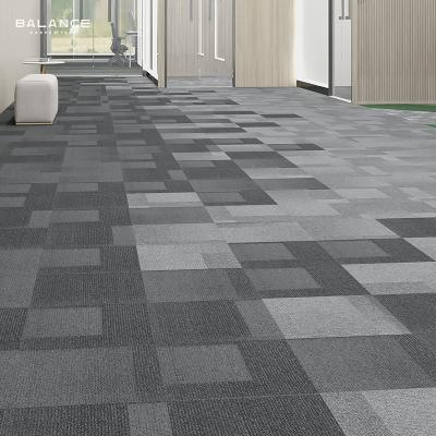 China 50x50 Nylon Thick Commercial Office Carpet Tiles with Multi-level Loop Pile Construction for sale