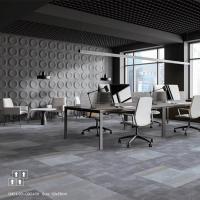 China Commercial Office Hotel Flooring Washable Modern Geometric Nylon PE Backed Carpet Tiles for sale
