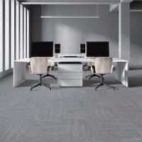 China Commercial Office Hotel Flooring Washable Modern Geometric Nylon PE Backed Carpet Tiles for sale