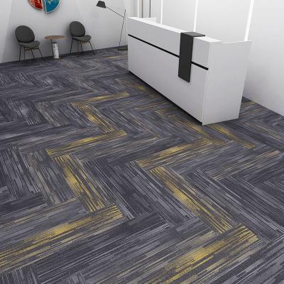 China Office Modern Style 100% Resilya Nylon Square Linearity Removable Floor Carpet 50x50 for sale