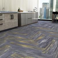 China Office Modern Style 100% Resilya Nylon Square Linearity Removable Floor Carpet 50x50 for sale