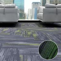 China Office Modern Style 100% Resilya Nylon Square Linearity Removable Floor Carpet 50x50 for sale