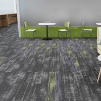 China Office Modern Style 100% Resilya Nylon Square Linearity Removable Floor Carpet 50x50 for sale